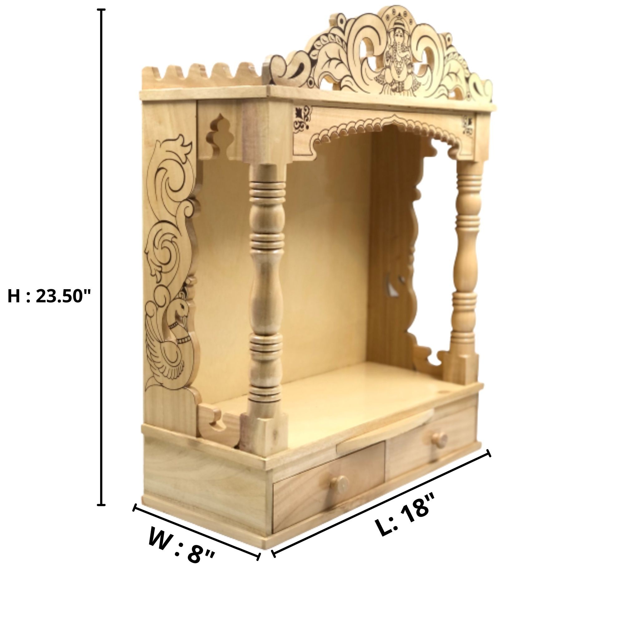 Sacred Wall Hanging Puja Mandir Wall Pooja Shelf Collection.