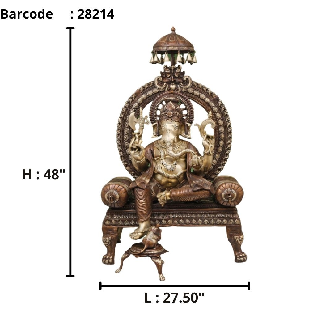 Brass Ganpati Murti | Large Brass Ganesh Statue