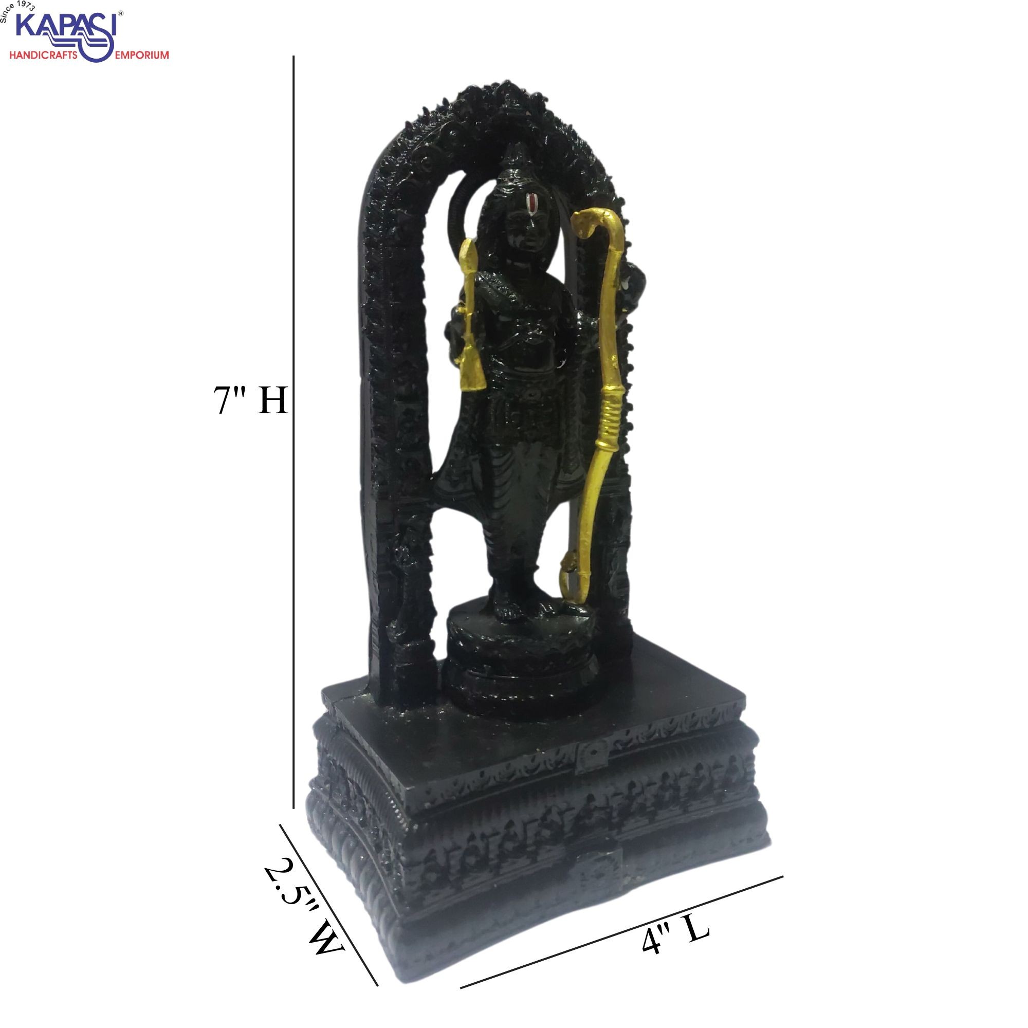 7" Height Fiber Lord Ram Ji Standing Idol | Kapasi Handicrafts Emporium