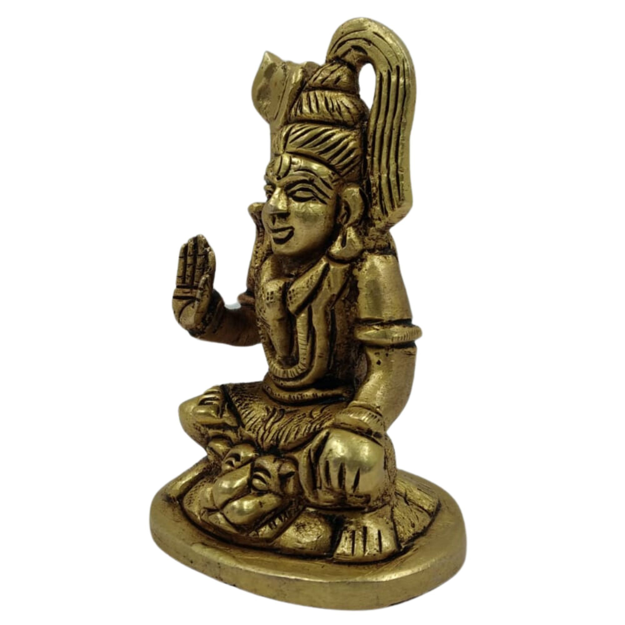 Brass Lord Shiva Sitting Idol 3 Inch | Kapasi Handicrafts Emporium