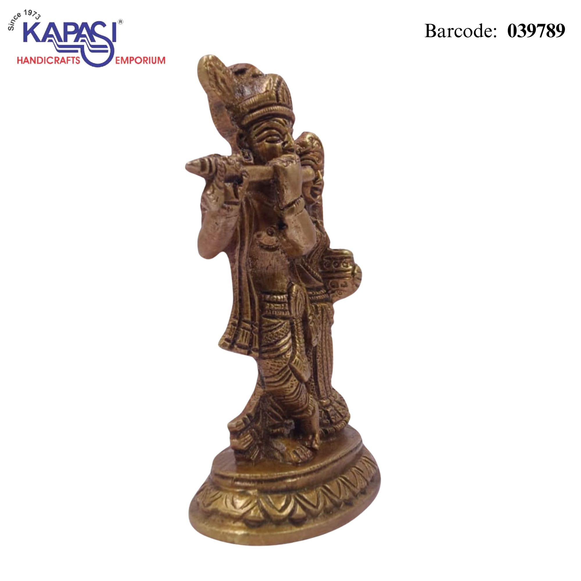 5" Brass Radha krishna Standing Idol / Statues | Kapasi Handicrafts ...